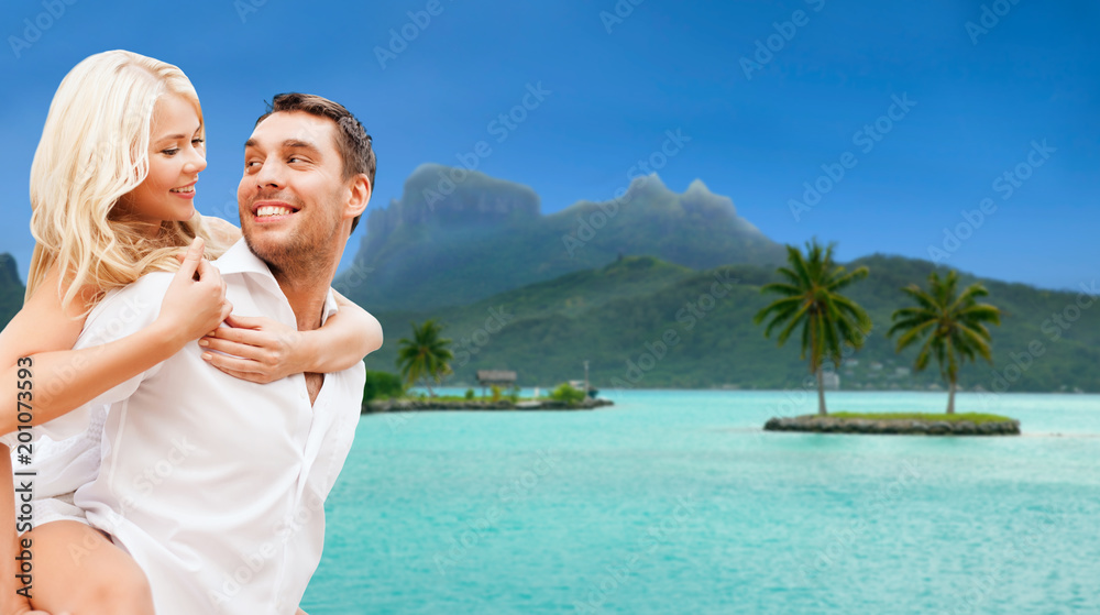 travel, tourism and summer holidays concept - happy couple having fun ...