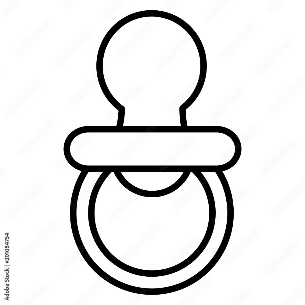 Baby With Pacifier Outline