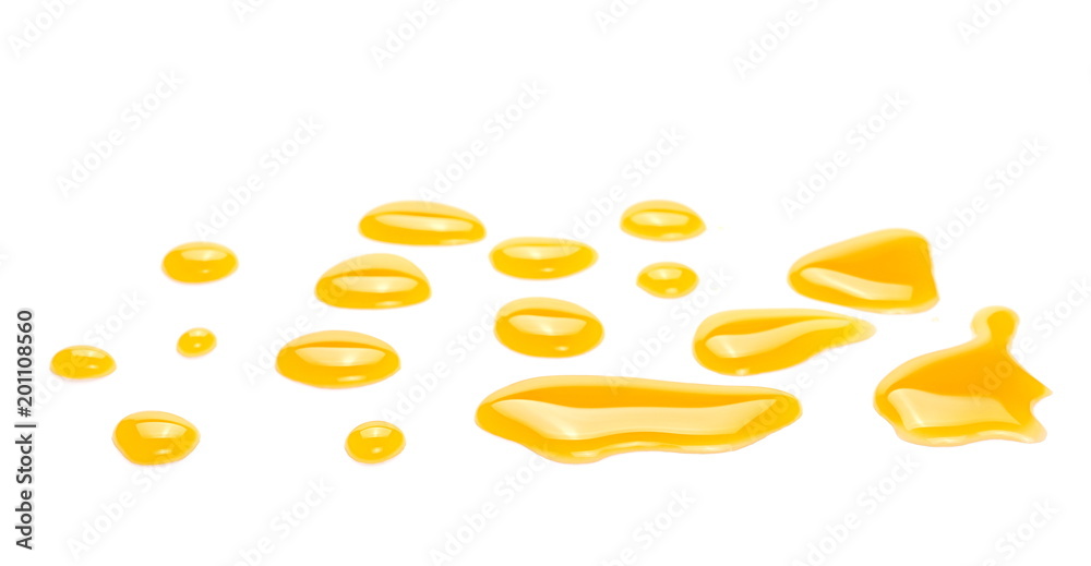 Puddle of orange juice isolated on white background, clipping path ...