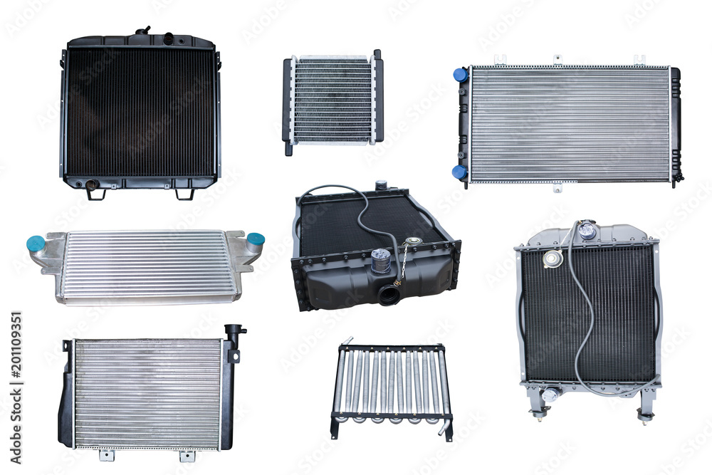 car radiator heater isolated on white background. spare cooling system ...