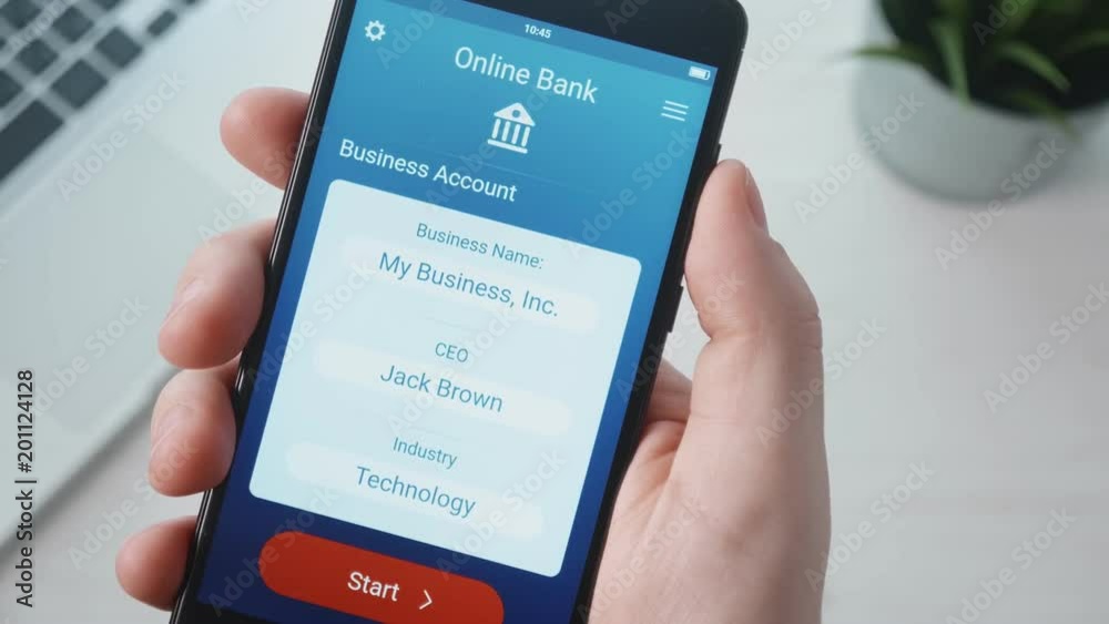 Starting business account using banking app Stock Video | Adobe Stock