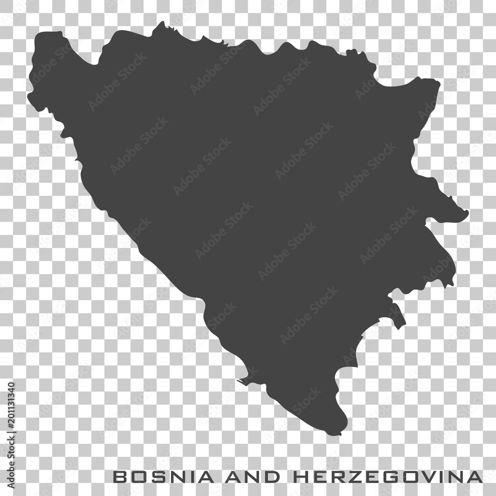 Vector icon map of Bosnia and Herzegovina on transparent background ...