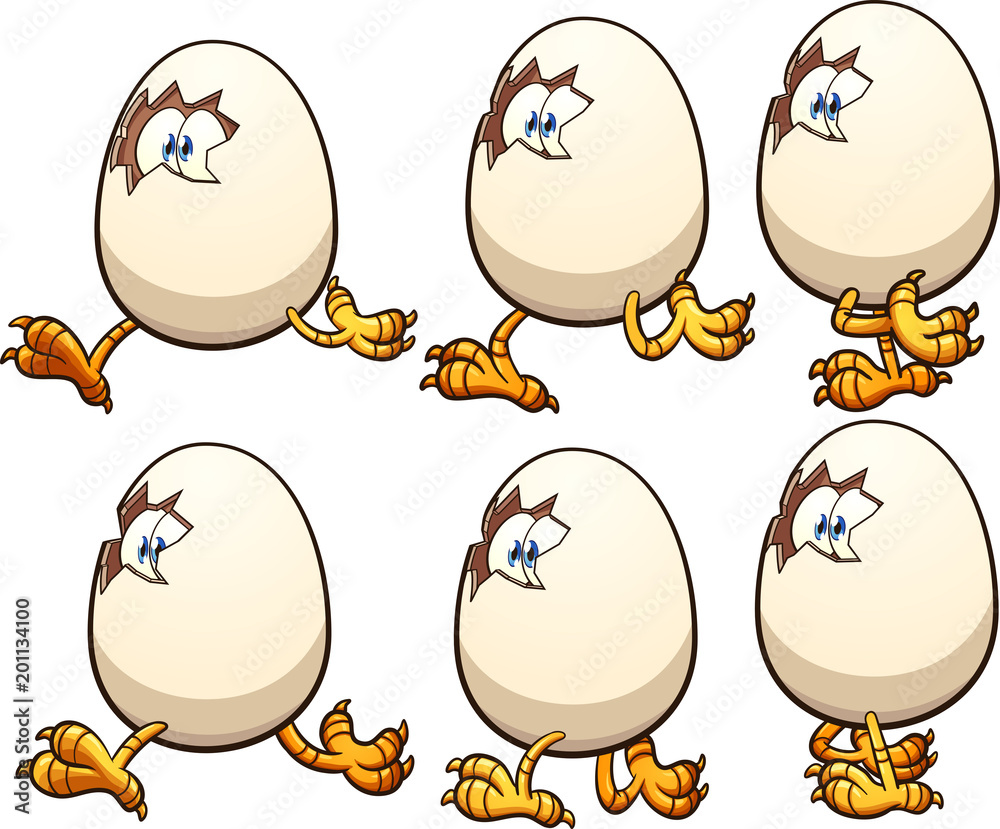 Walking egg sprites ready for animation. Vector clip art illustration ...