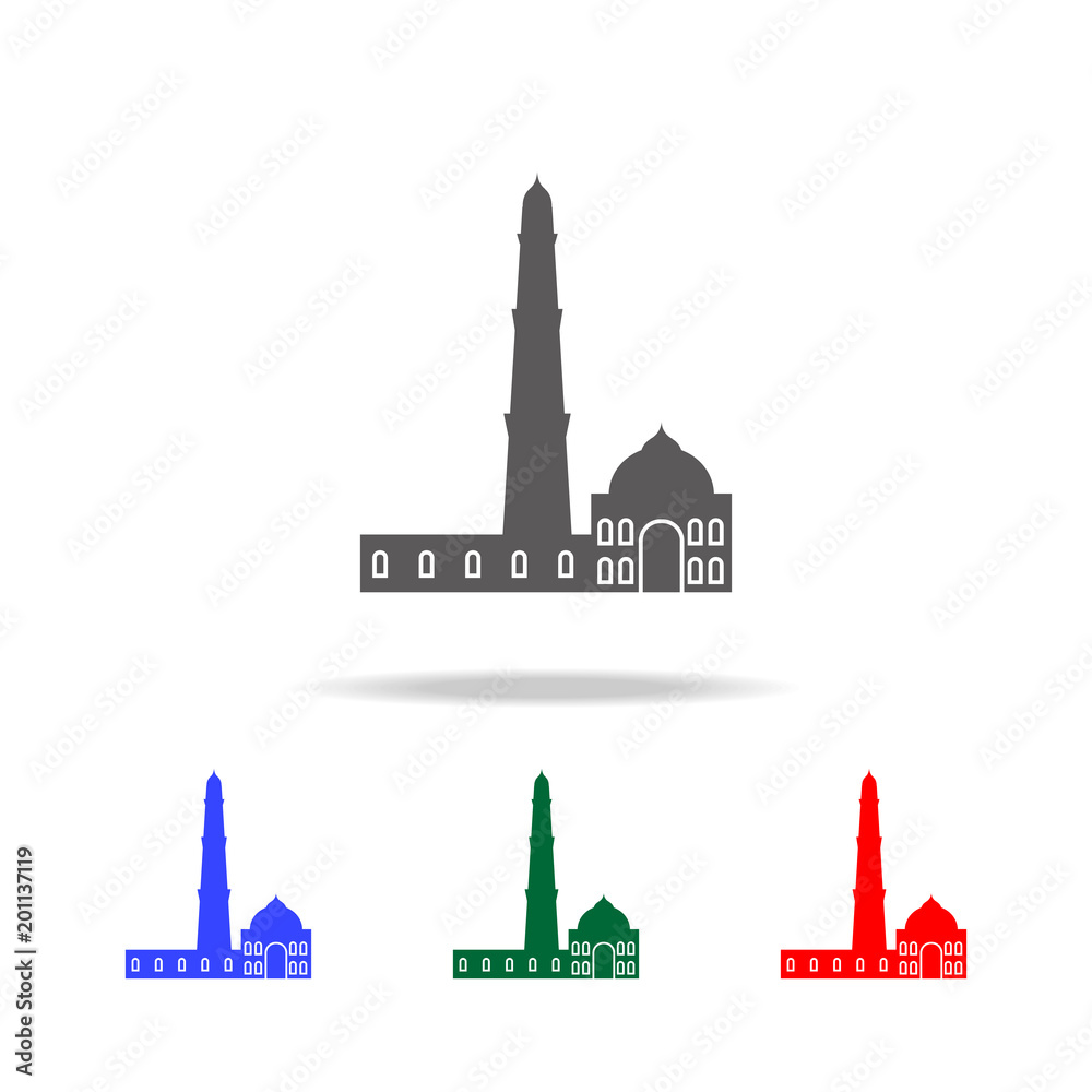 Qutb Minar icon. Elements of Indian culture multi colored icons ...