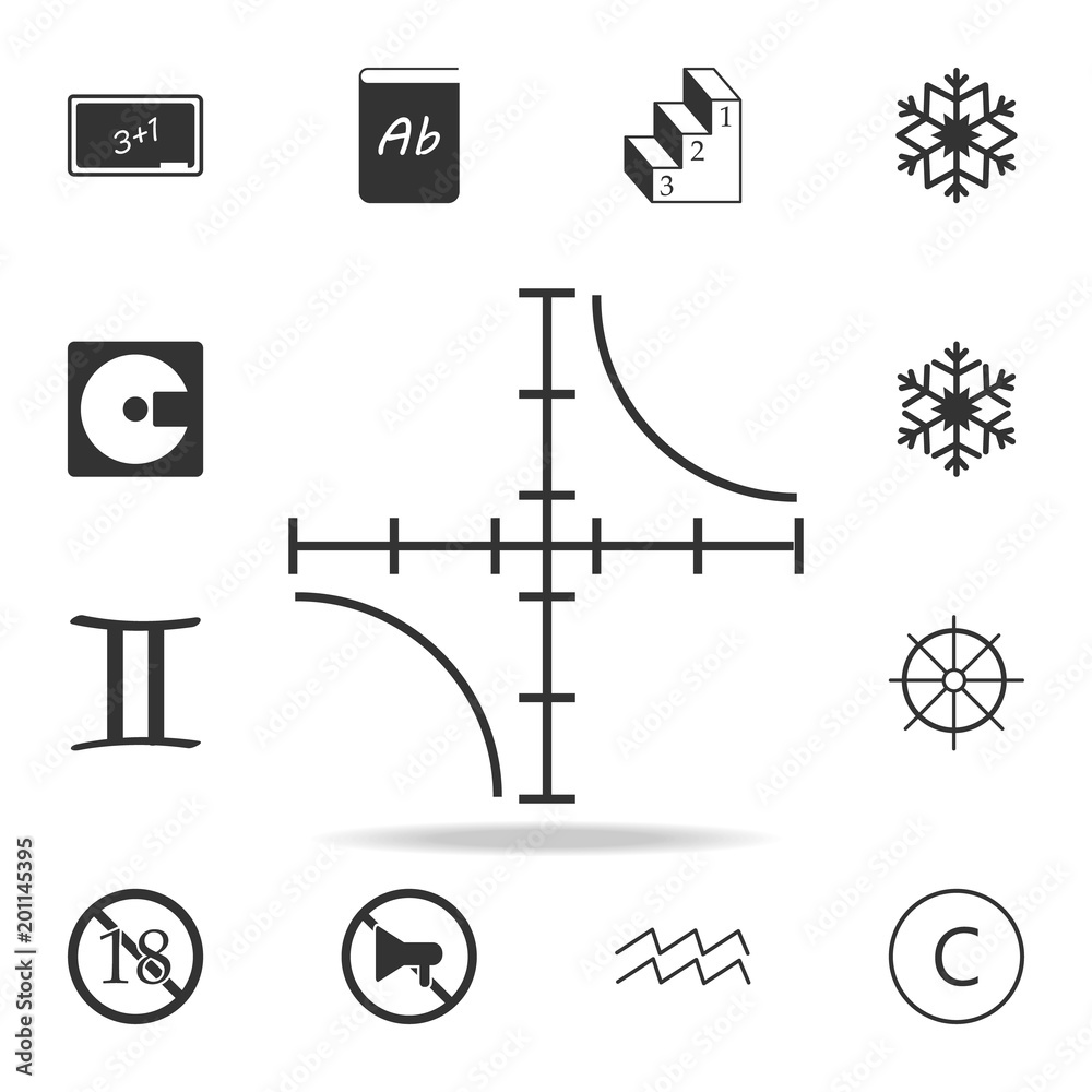 Hyperbola Plot icon. Detailed set of web icons. Premium quality graphic ...