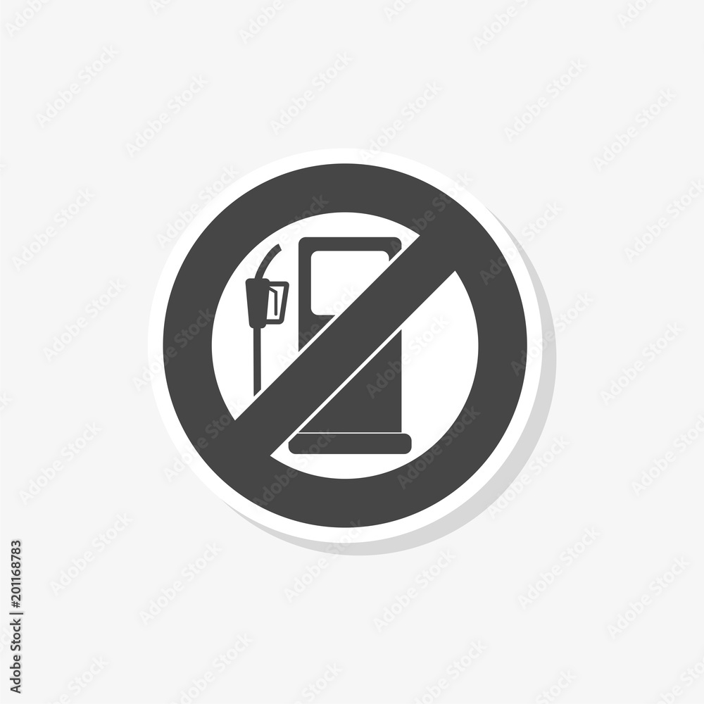 No Gas Sign, No fuel warning sign sticker, simple vector icon Stock ...