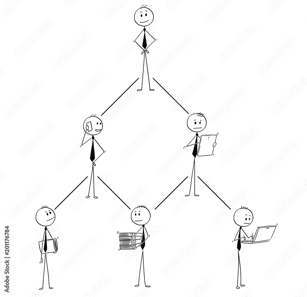 Cartoon stick man drawing conceptual illustration of business ...