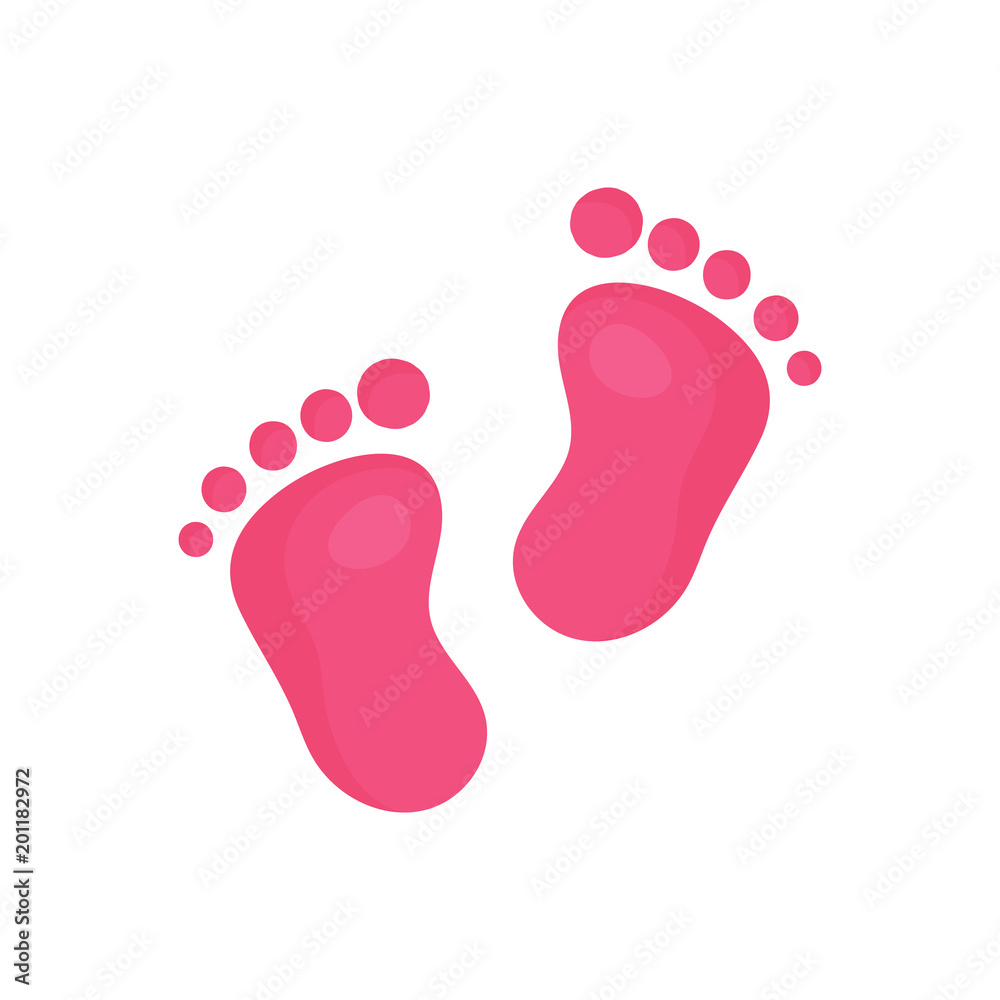 Cartoon Baby footsteps, footprint. Stock Vector | Adobe Stock