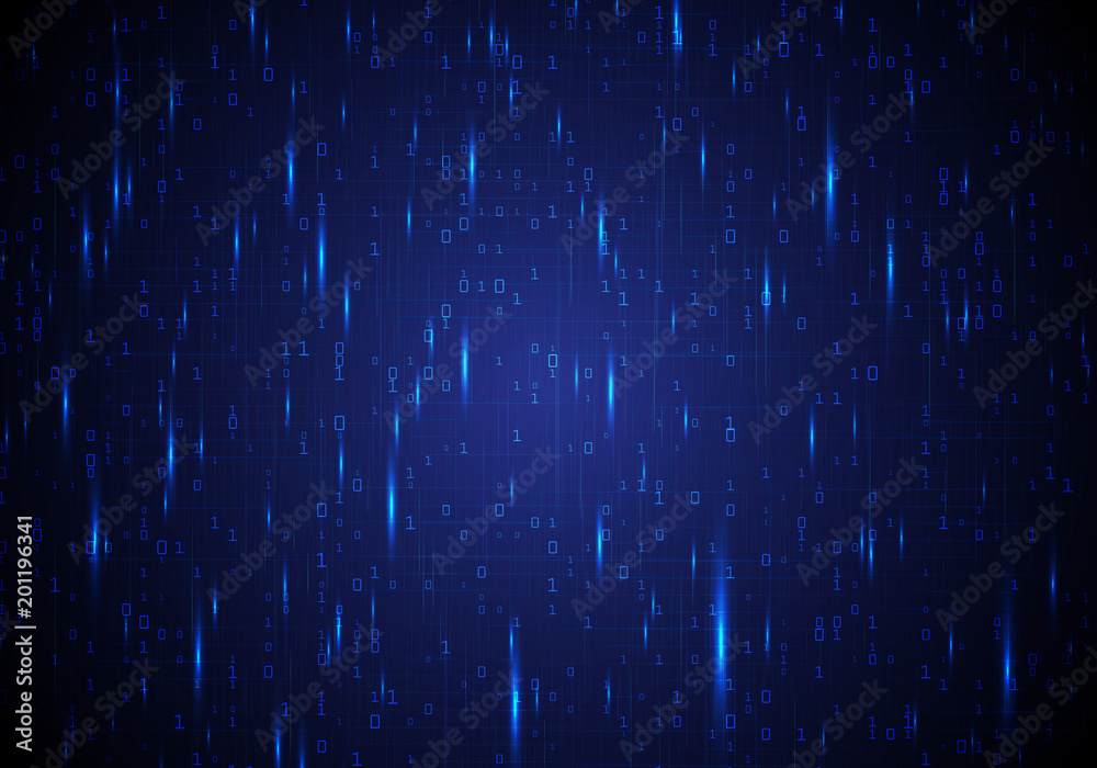 Blue background with binary code Stock Vector | Adobe Stock
