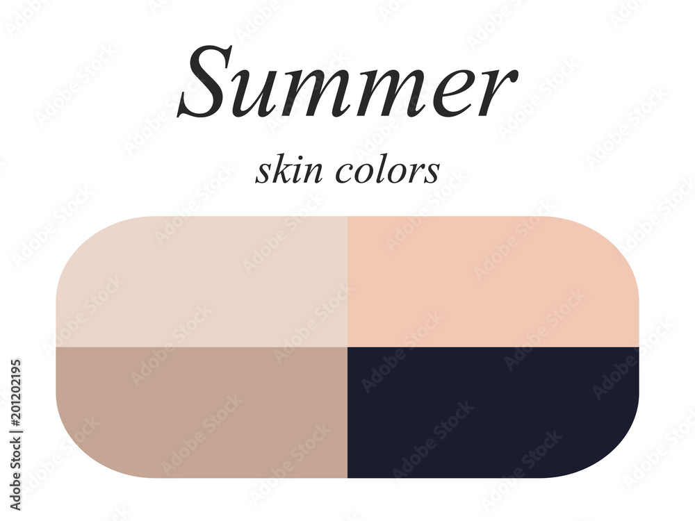 Stock vector seasonal color analysis palette for summer type of female ...