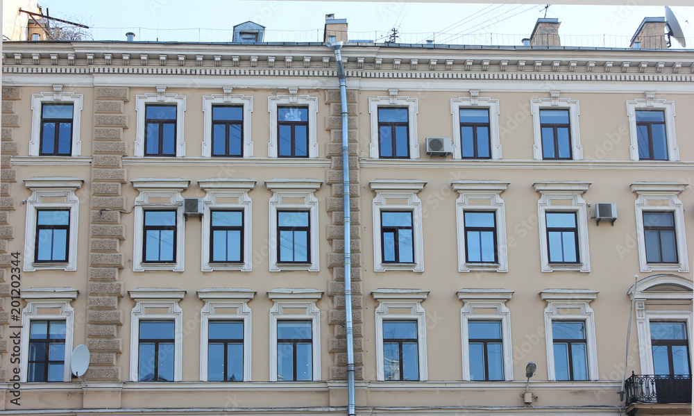 Classical Building Facade Architecture of Old Historical House with ...