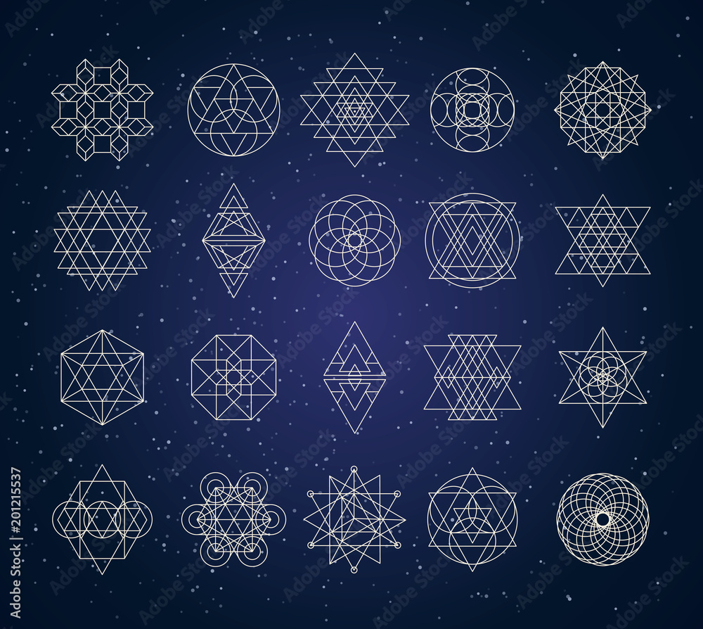 sacred geometry outline shapes vector set Stock Vector | Adobe Stock