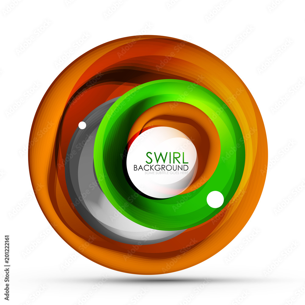 Spiral swirl flowing lines 3d vector abstract digital motion background ...