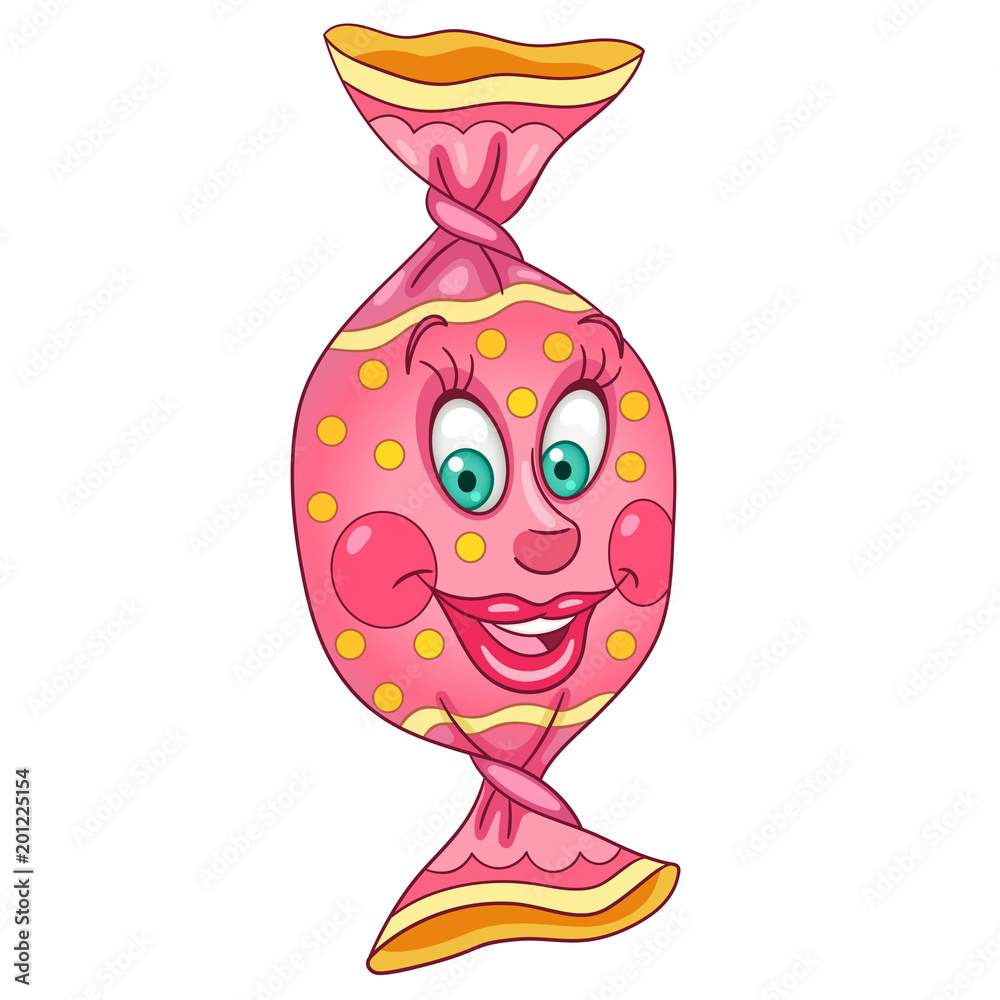 Cartoon Sweet Candy in paper wrap Stock Vector | Adobe Stock