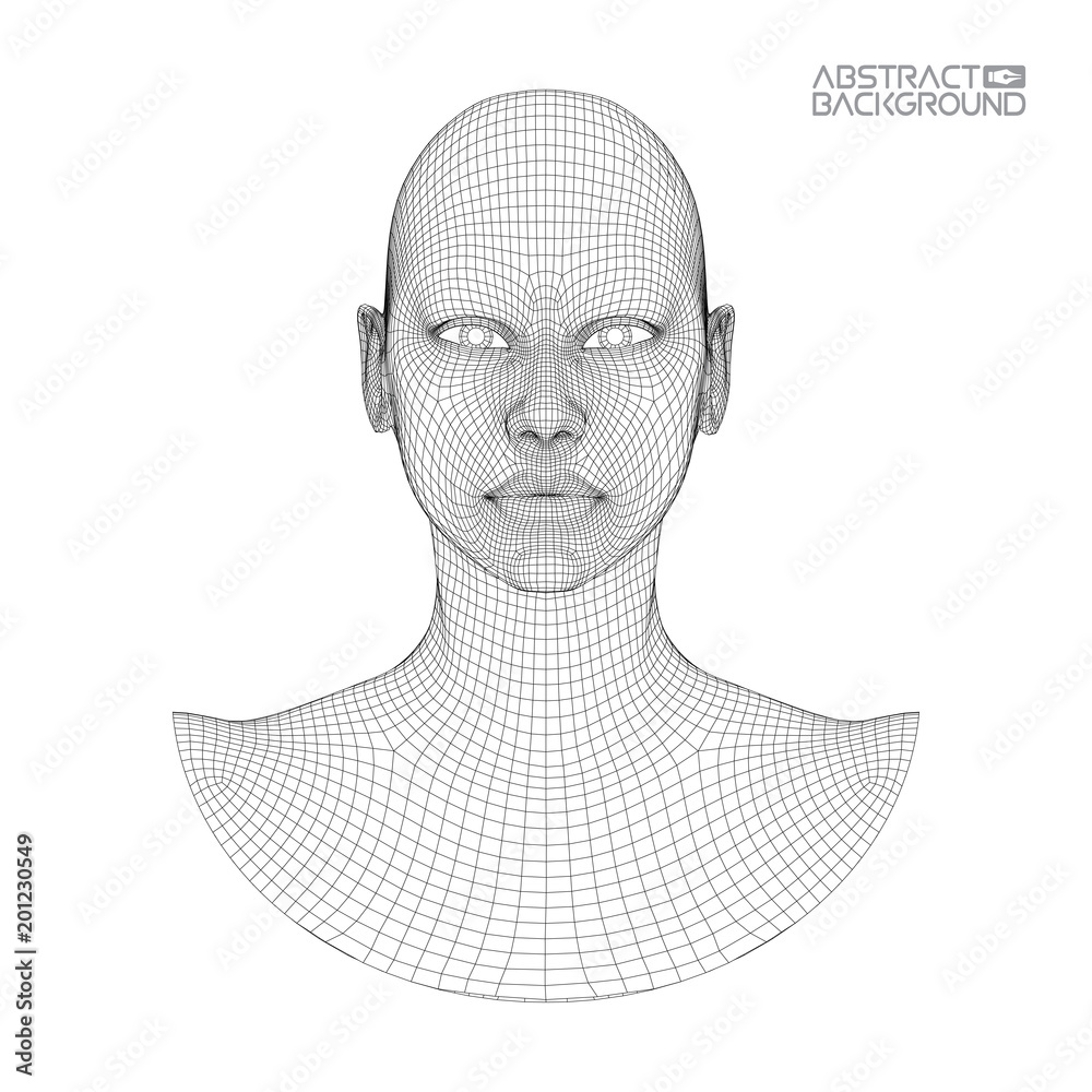 Ai digital brain. Artificial intelligence concept. Human head in robot ...