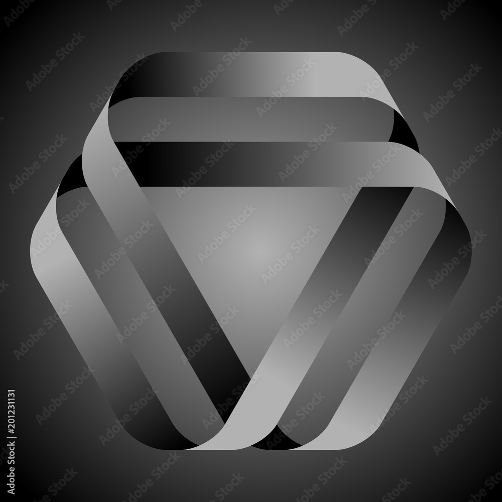 Impossible figure Moebius Strip on background Stock Vector | Adobe Stock