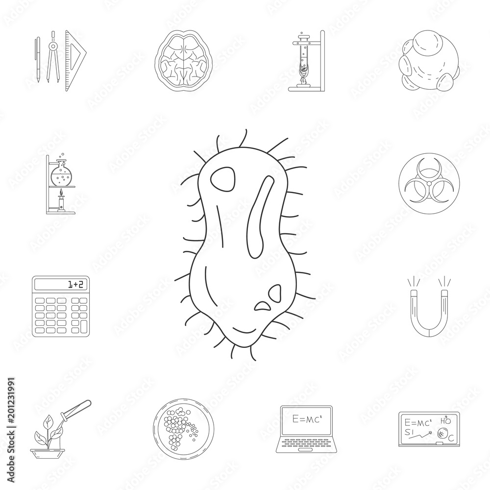 Bacteria, virus, germs icon. Detailed set of Science. Premium quality ...