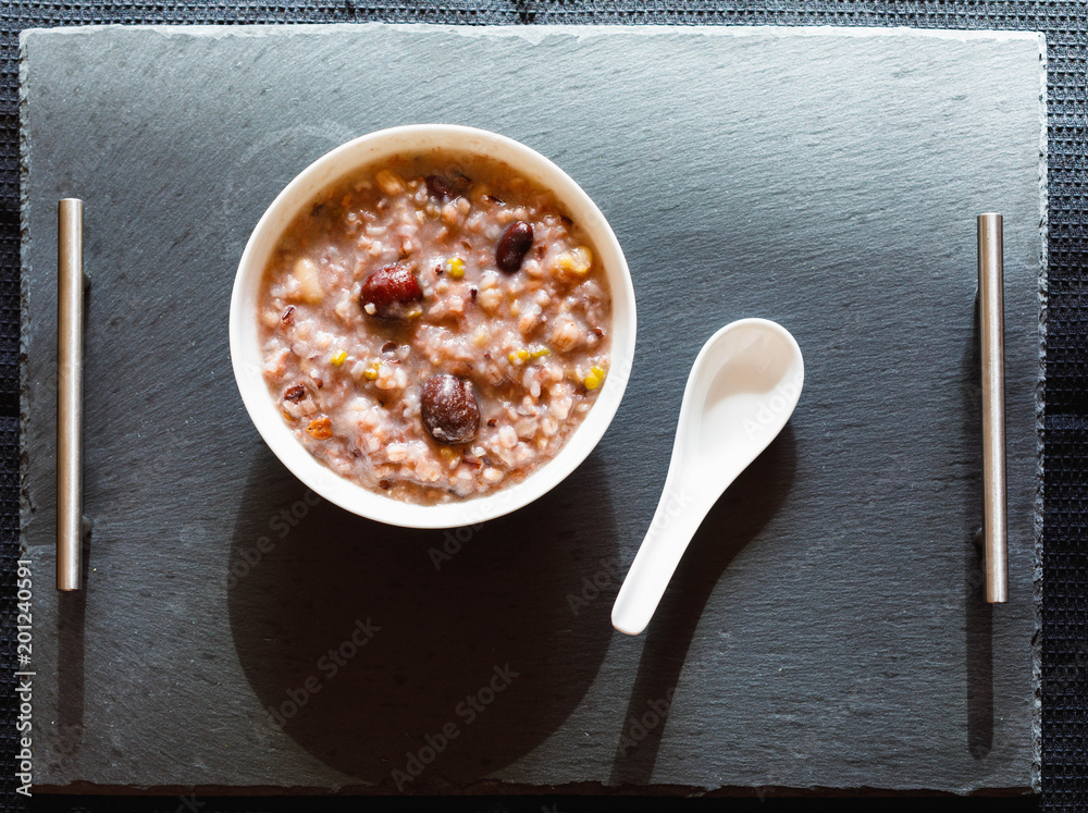 Eight Treasure Congee on traditional chinese festive porridge, mixed ...