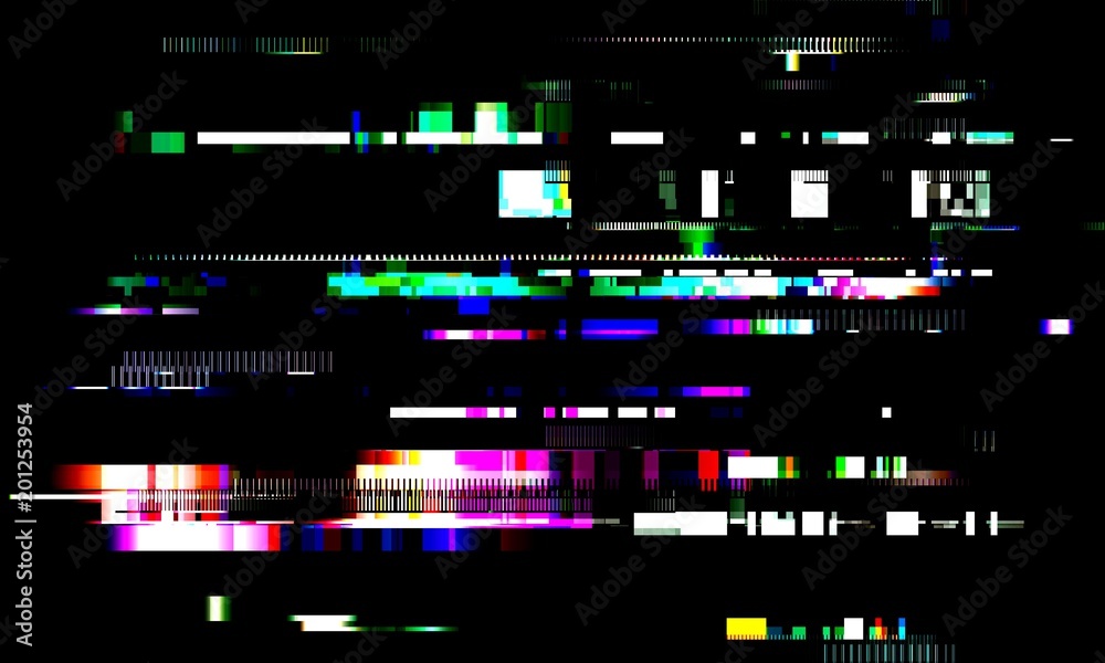 Vetor de Glitch Error signal TV Failure computer Abstract blurred ...