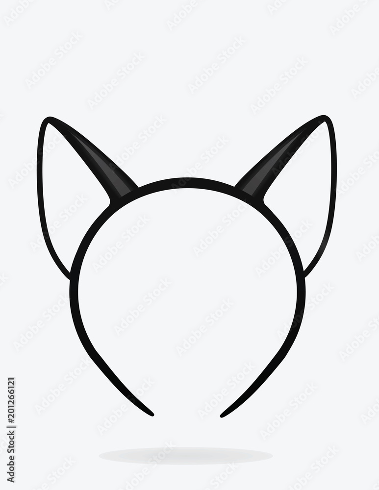 Cat ears mask. vector illustration Stock Vector | Adobe Stock