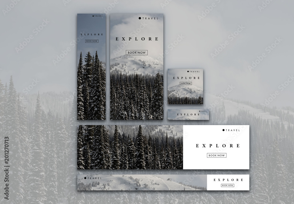 6 Travel Themed Web Banner Layouts Stock Template | Adobe Stock