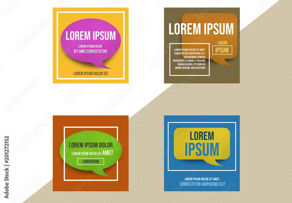 4 Chat Bubble Social Media Layouts Stock Template | Adobe Stock