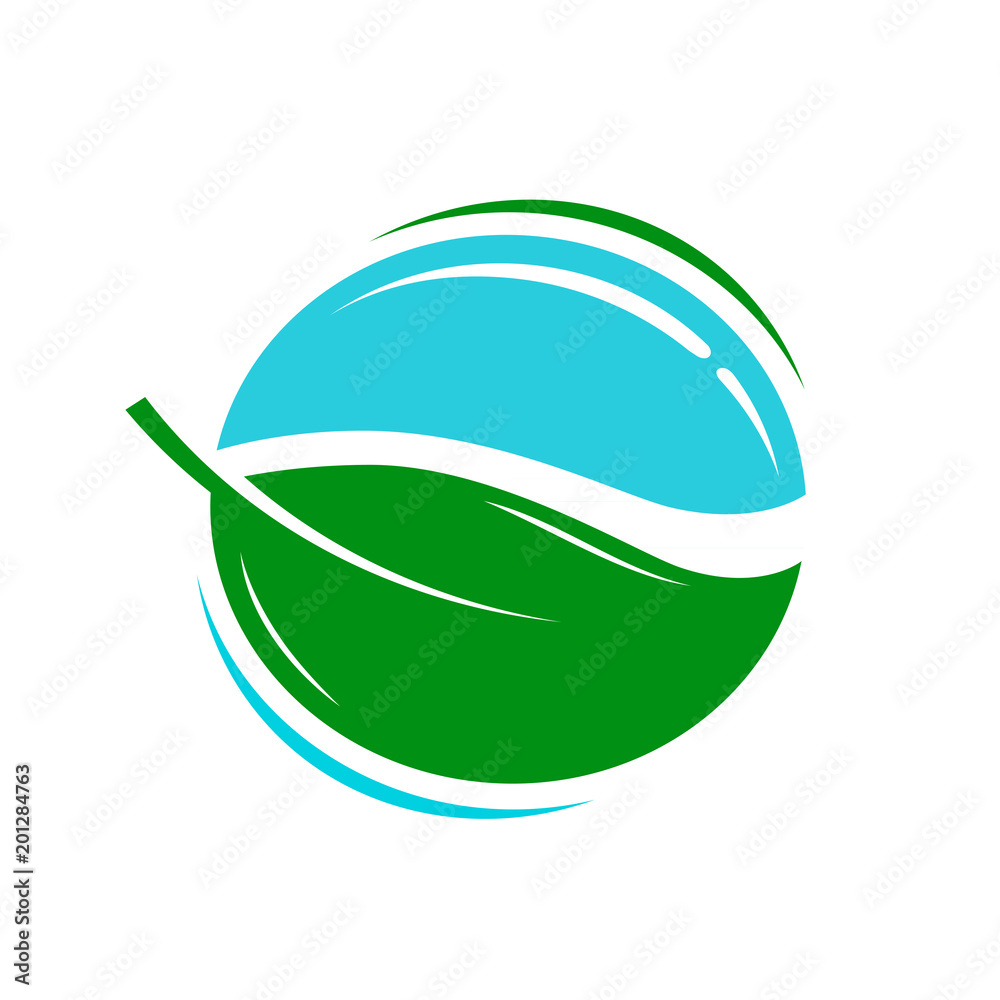 Environmentally friendly product logo or icon. Water, fresh, eco symbol ...
