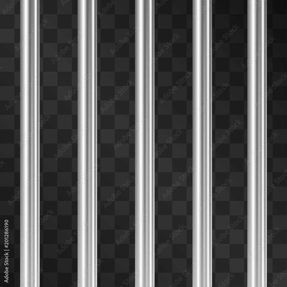 Metallic grid, prison symbol. Steel bars row on window way preventing ...