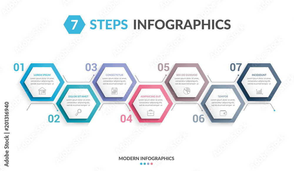 7 Steps Infographics Stock Vector | Adobe Stock