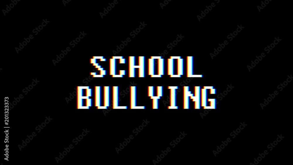 retro videogame CYBER MOBBING word text computer old tv glitch ...