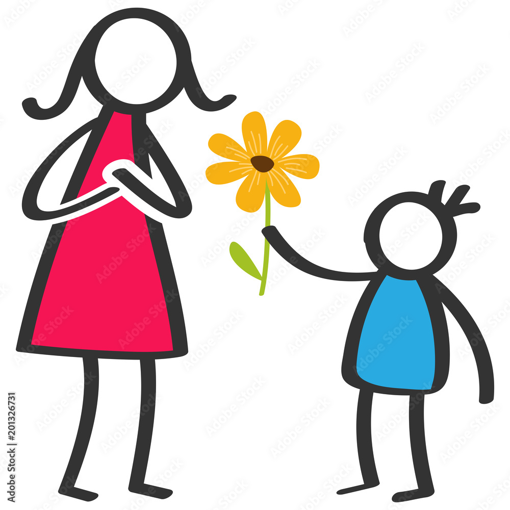 Stick People Family Colored