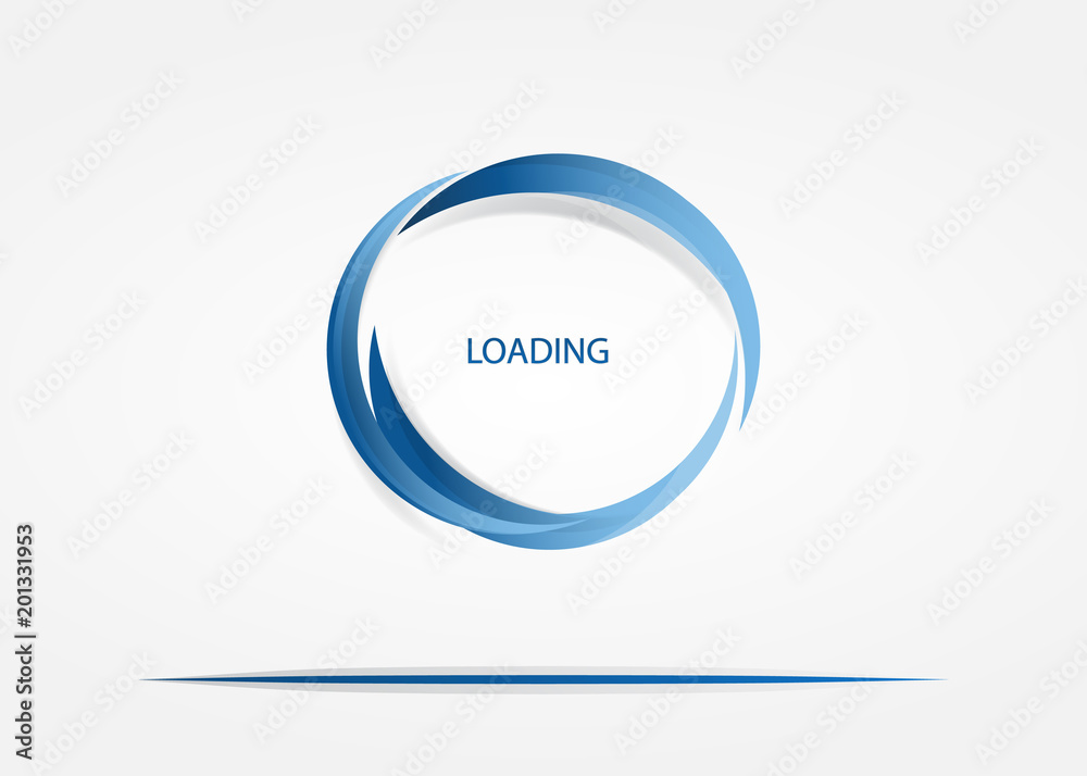 White screen loading. Circular loading from blue elements. Vector boot ...