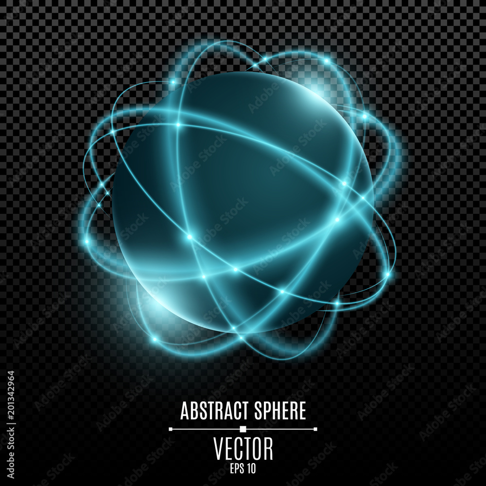 Vecteur Stock Abstract futuristic sphere on a transparent background. A ...