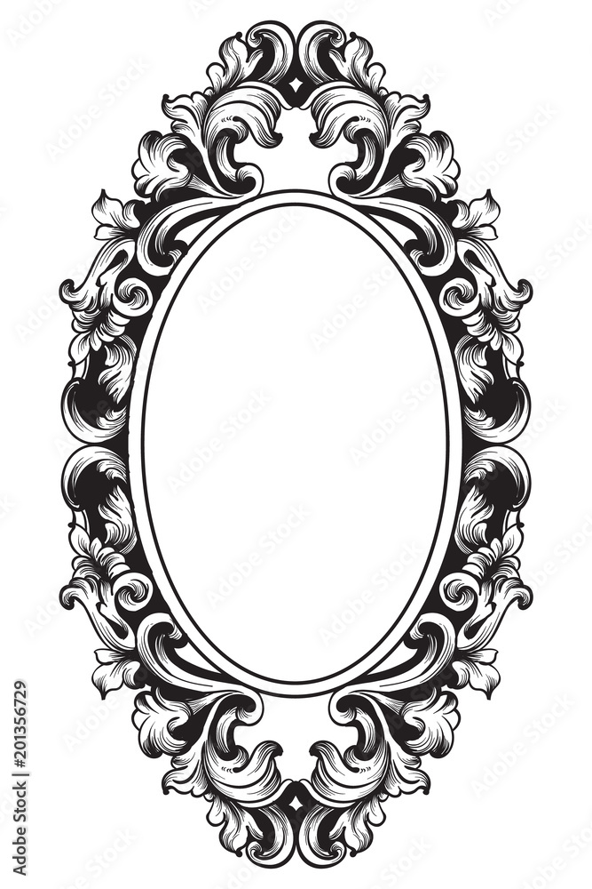 Baroque frame decor Vector. Victorian detailed rich ornament ...