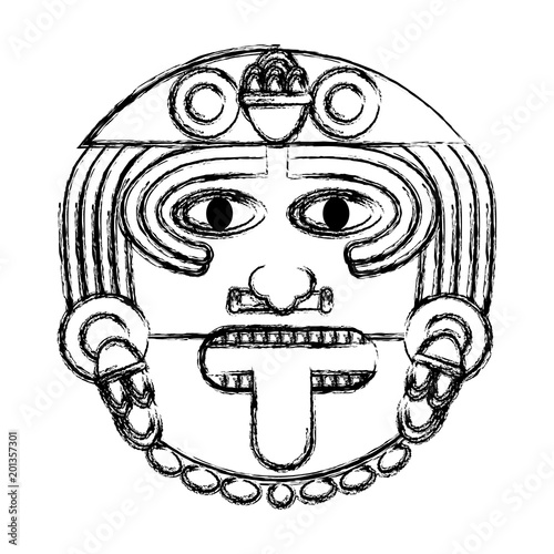 Aztec Sun God Face