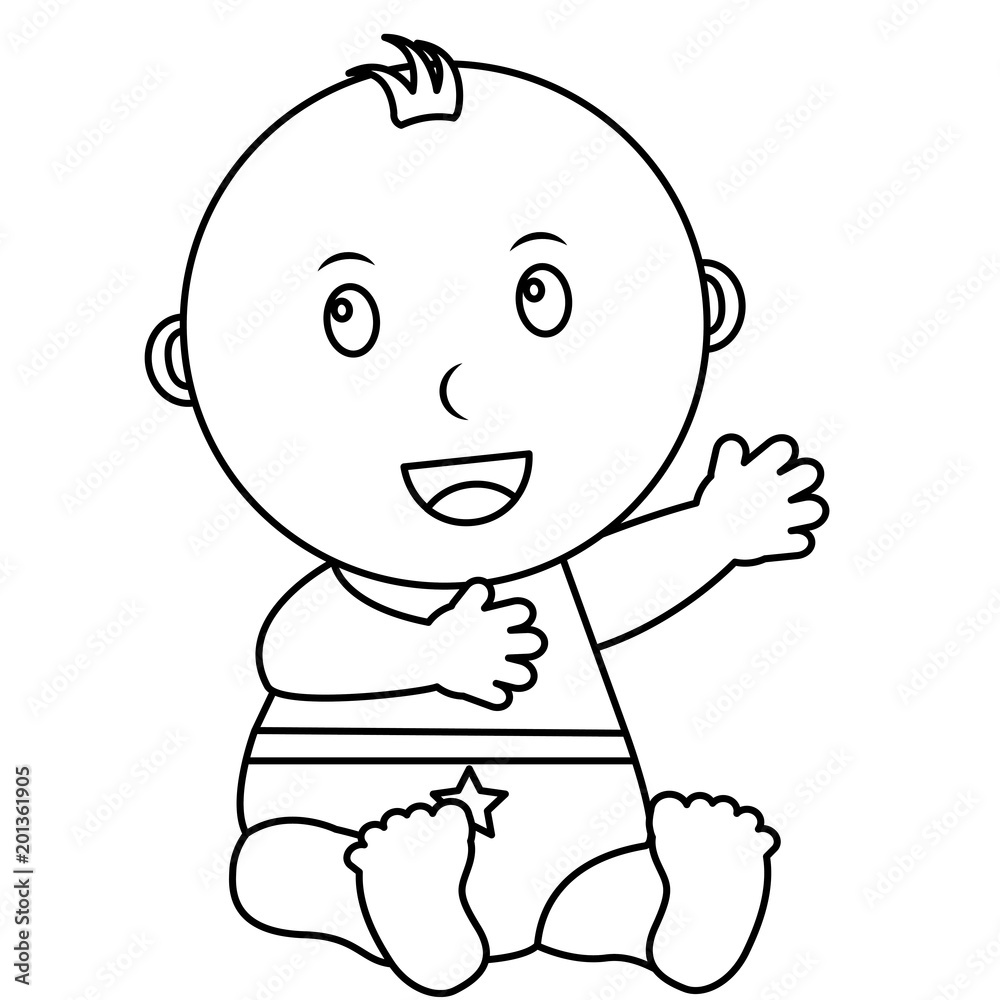 Baby Boy Drawing Outline