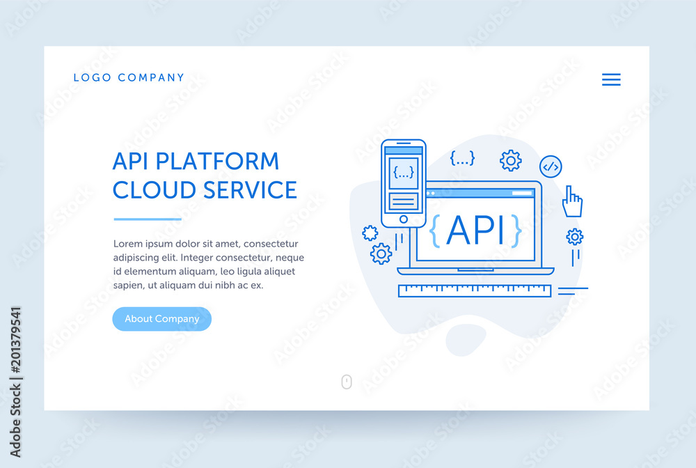 Cloud Api Flat Design