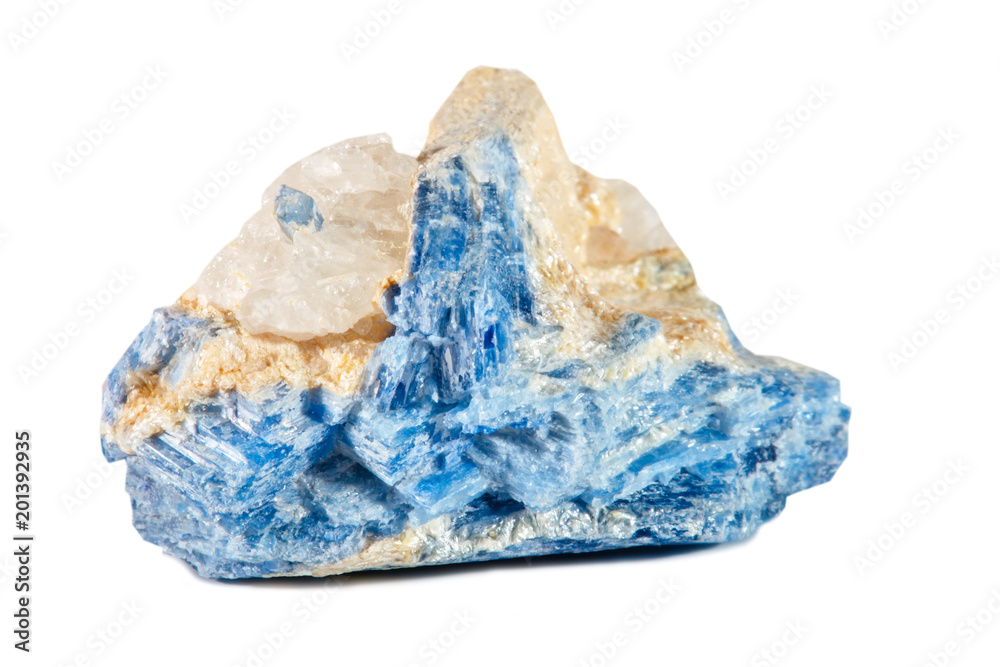 Macro shooting of natural gemstone. Raw mineral cyanide, Brazil ...