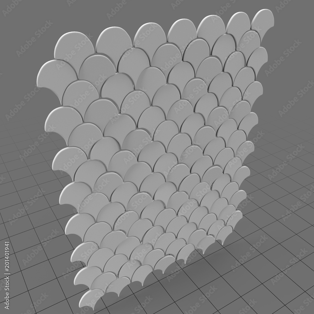 Decorative wall tiles (scales) Stock 3D asset | Adobe Stock