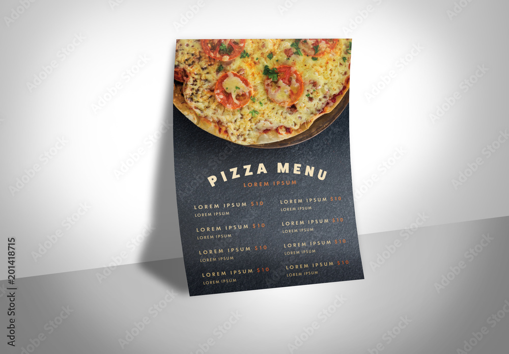 Menu Layout with Pizza Graphic Stock Template | Adobe Stock
