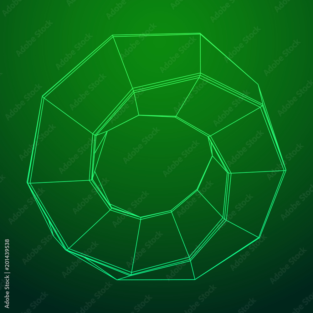 Mobius strip ring sacred geometry. Spatial figure with upturned ...