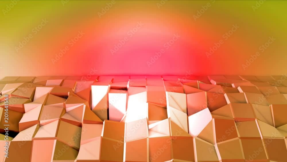 Abstract low poly style looped background. 3d seamless animation in 4k ...