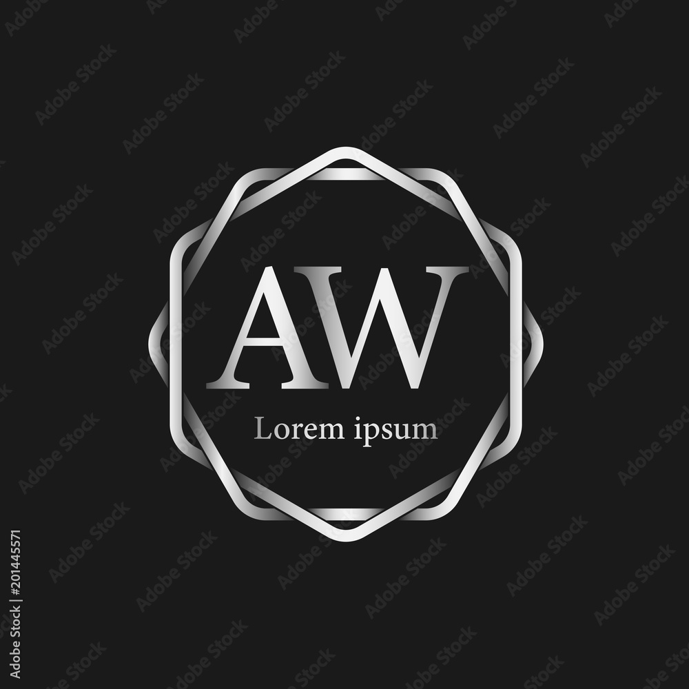Initial Letter AW Logo Tempalate Stock Vector | Adobe Stock
