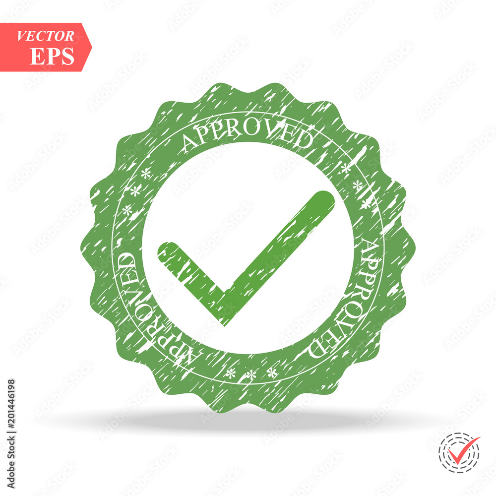 Tick icon vector symbol, green checkmark isolated on white background ...