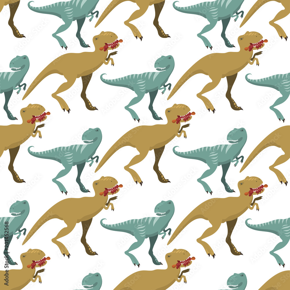 Scary dinosaurs vector tyrannosaurus seamless pattern background t-rex ...