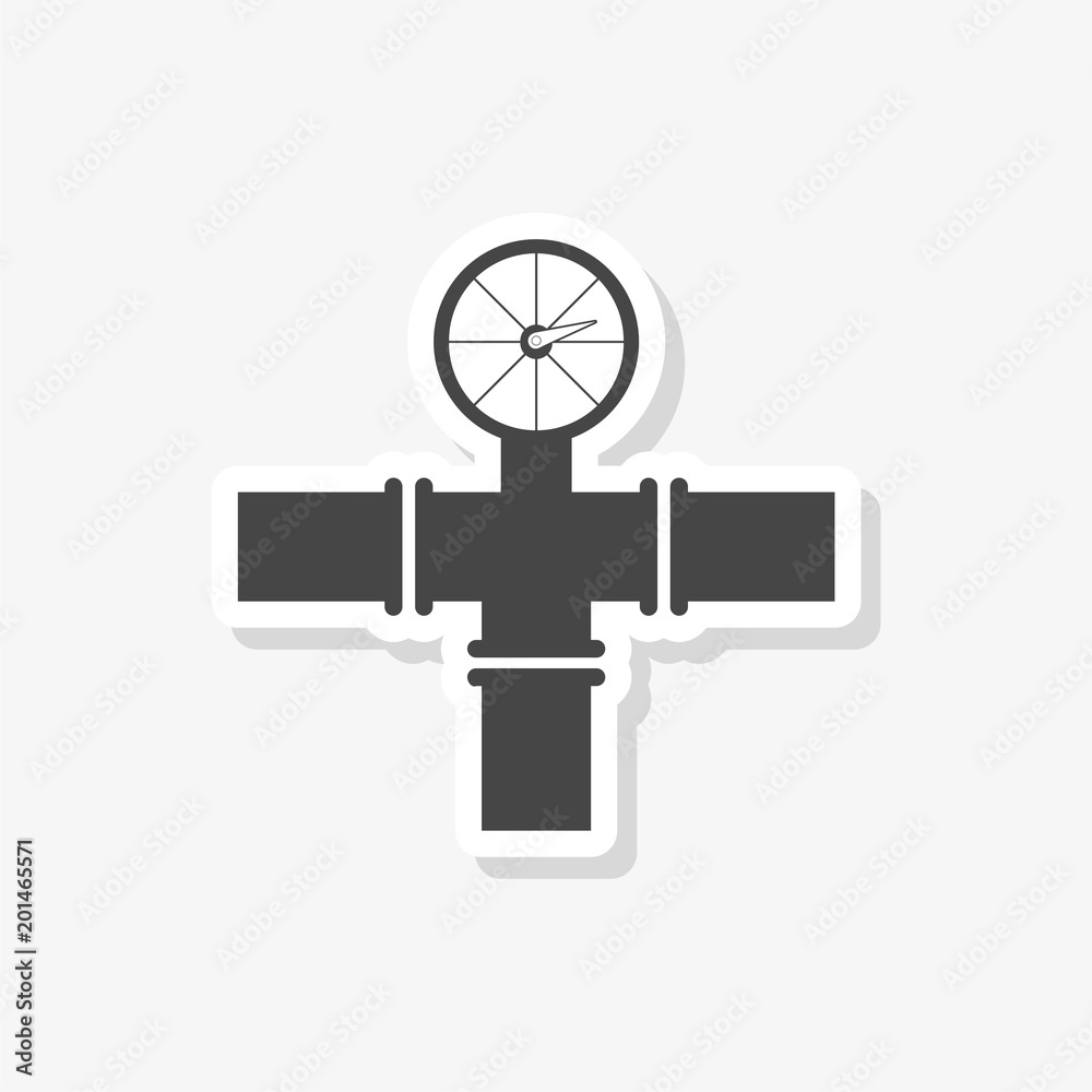 Manometer (pressure gauge) and vacuum gauge sticker, simple vector icon ...