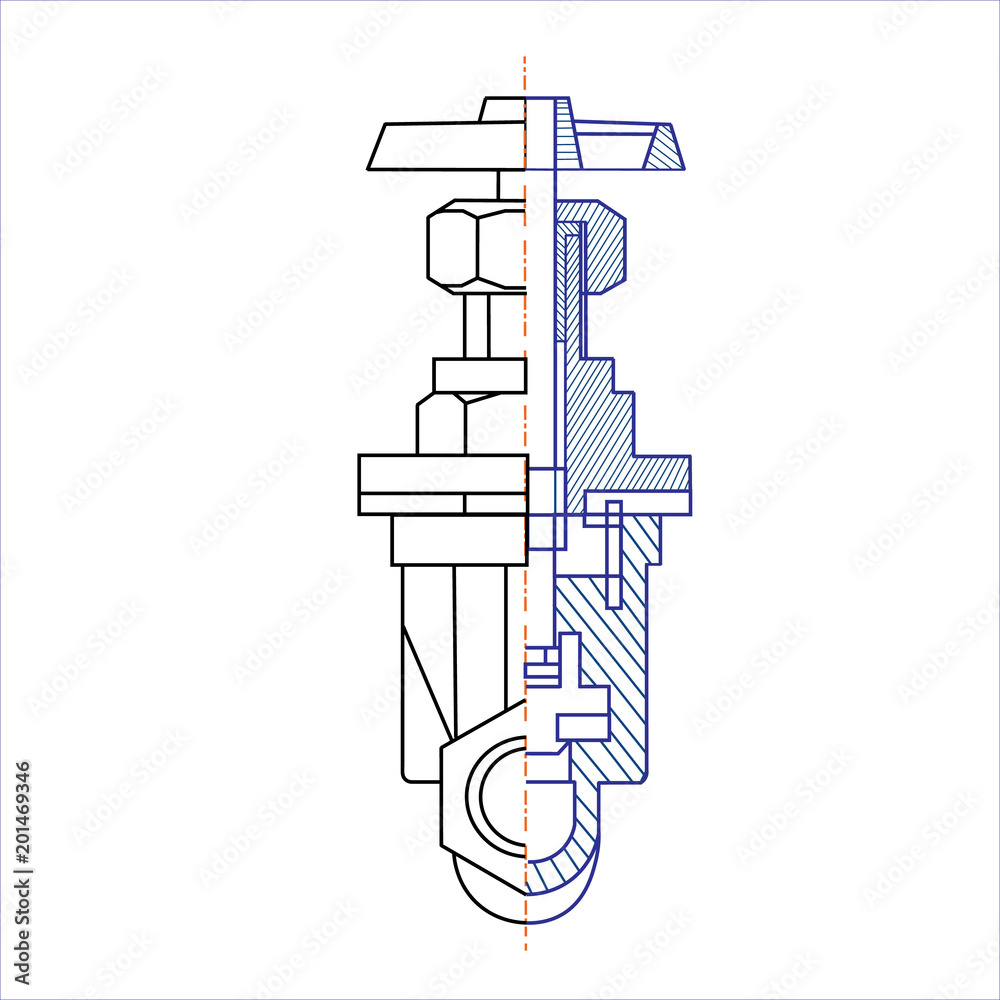 free drawing of the refrigerator unit. chiller unit Stock Vector ...