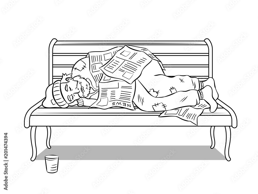 Homeless Man Drawing