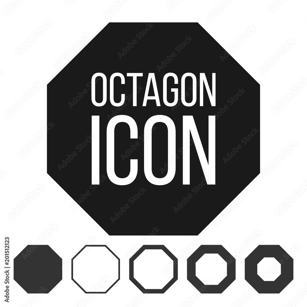 Octagon Icon Vector. 8 Eight Sided Symbol. Geometry Chart. Octagonal ...