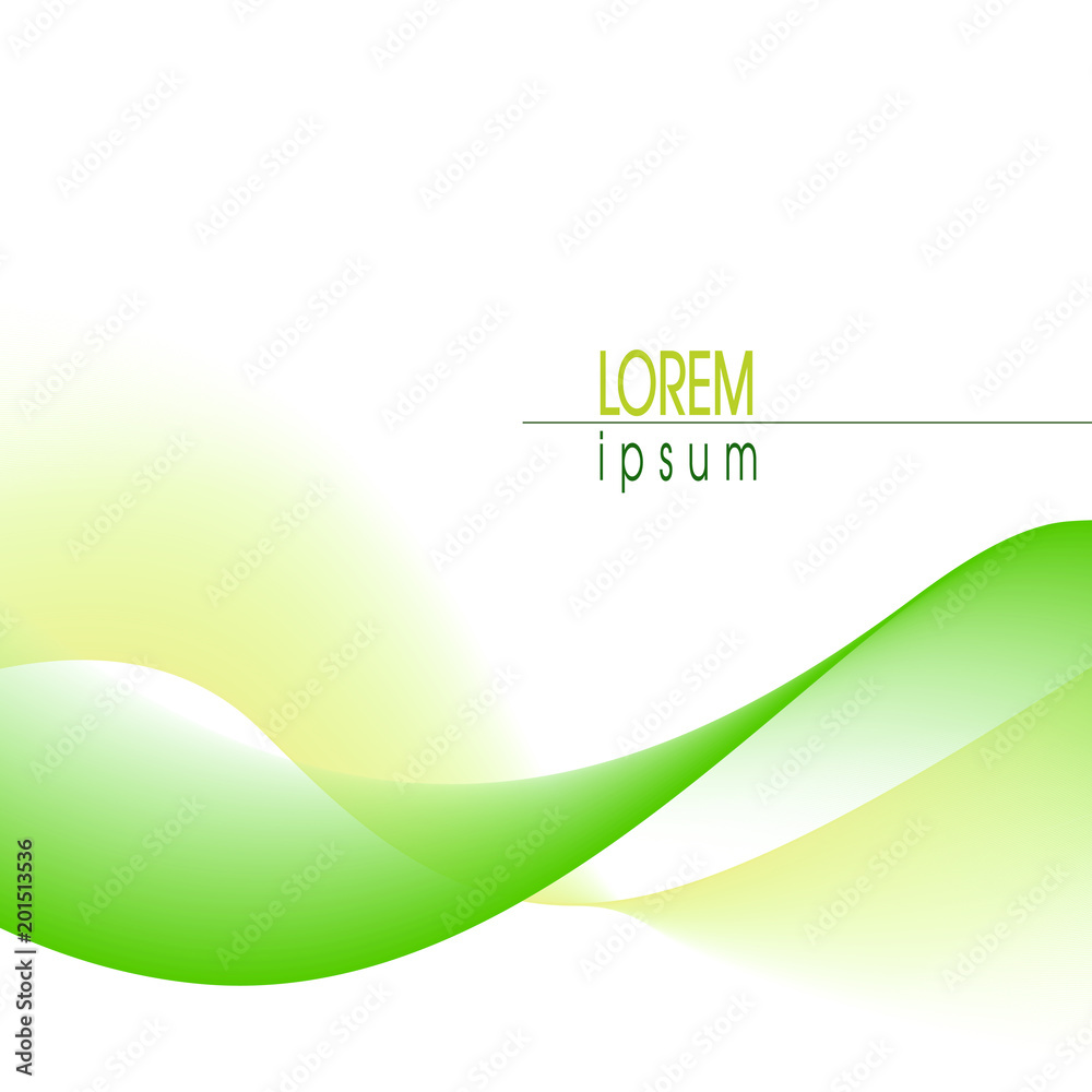 Layout with yellow-green abstract waves. Elegant template for cover ...